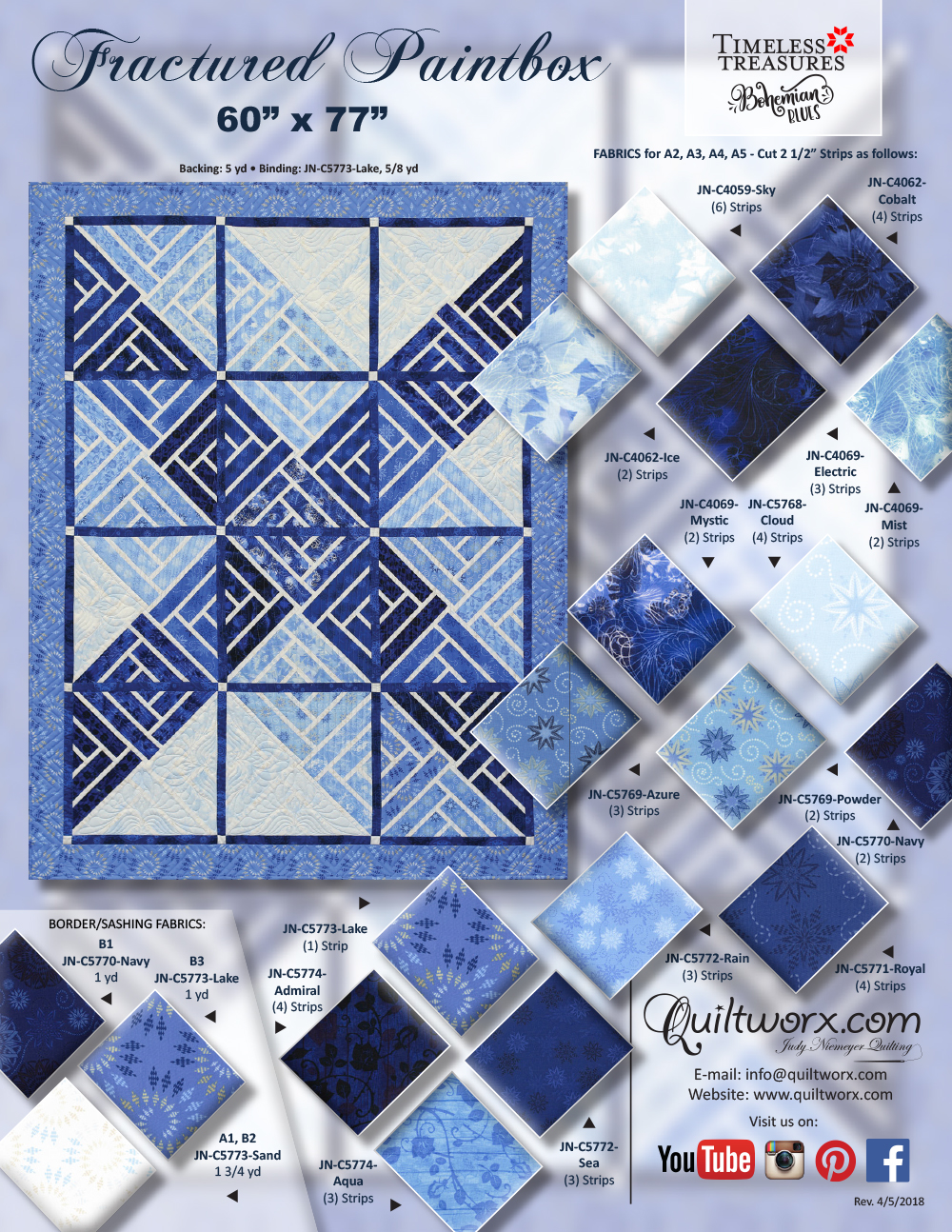Quilt Design Board Fractured Paint Box Quilt Pattern By Judy & Judel ...